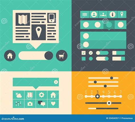 Elementos Da Interface De Utilizador Do Web Site Ilustração Stock