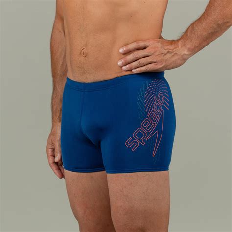 Mens Swimming Boxers Speedo Boost Blue Orange Speedo Decathlon