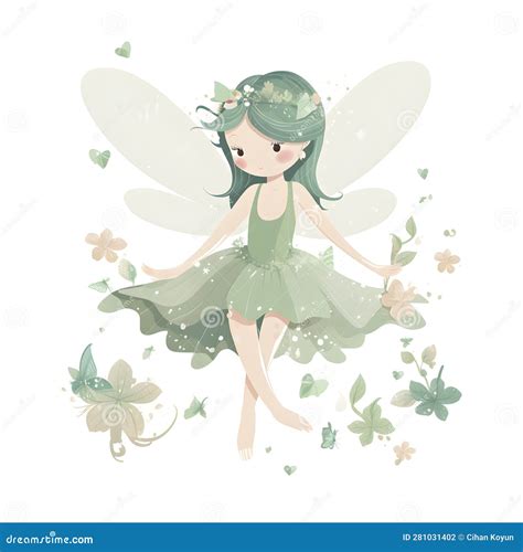 Playful Pixie Magic Delightful Illustration Of A Cute Fairy With