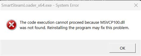 The Code Execution Cannot Proceed Because Msvcp100dll Was Not Found