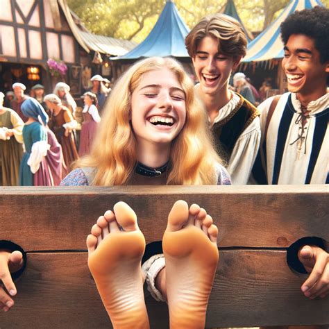 Blond Girl In Stocks Renfaire By Ticklingai On Deviantart