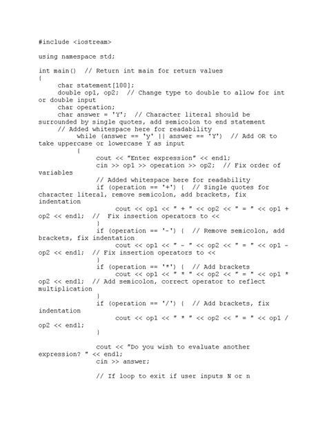module 2 calculator assignment include using namespace std int main