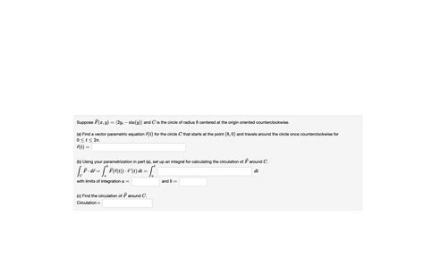 Solved Suppose Fxy 2y−siny And C Is The Circle Of