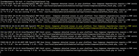 Plesk Panel Not Accessible Error Your Composer Dependencies Require A