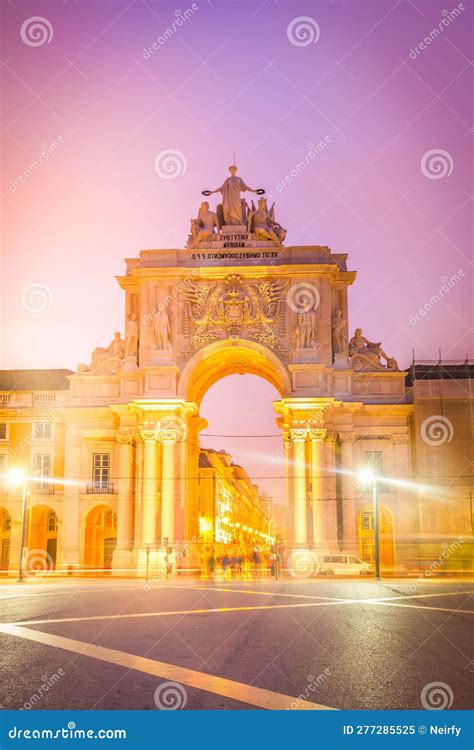 Rua Augusta Arch In Lisbon Portugal Stock Image Image Of Urban
