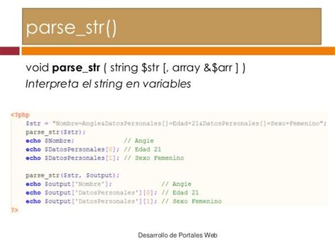 Funciones De Strings En Php