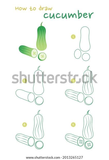 How Draw Cucumber Vector Illustration Draw เวกเตอรสตอก ปลอดคาลขสทธ 2013265127