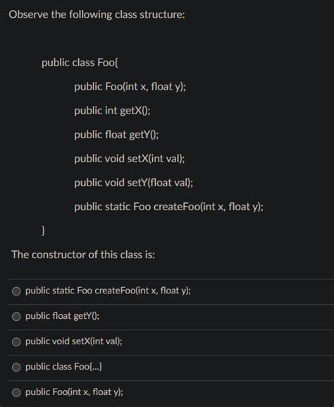 Solved Observe The Following Class Structure Public Class