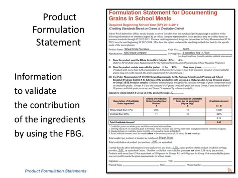 Ppt Calculating The Contribution To The Meal Pattern Product Formulation Statements