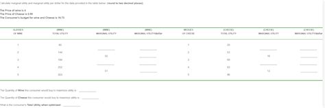 Solved Calculate Marginal Utility And Marginal Utility Per