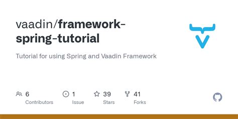 Github Vaadinframework Spring Tutorial Tutorial For Using Spring