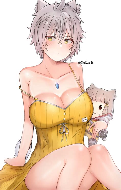 Rule 34 3 Beady Eyes Big Breasts Blush Cat Ears Catgirl Core Crystal Female Gold Eyes Grey