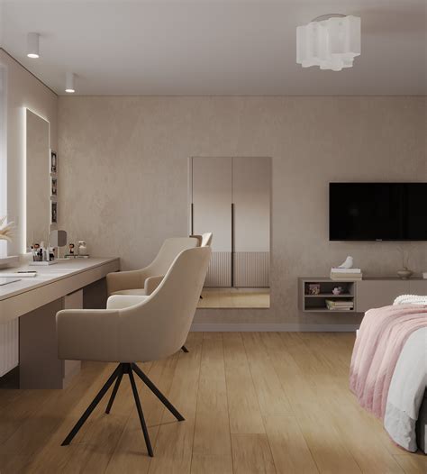 Комната девочки подростка в постельных тонах 4 Images Behance