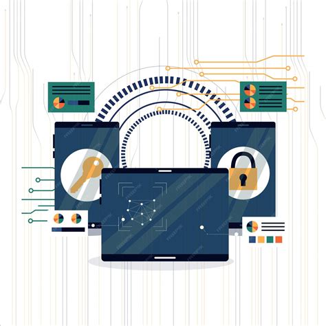 Premium Vector Complete Illustration Of Data Protection Process Mobile Data Secure Cyber