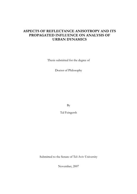 Pdf Aspects Of Reflectance Anisotropy And Its Propagated Influence On