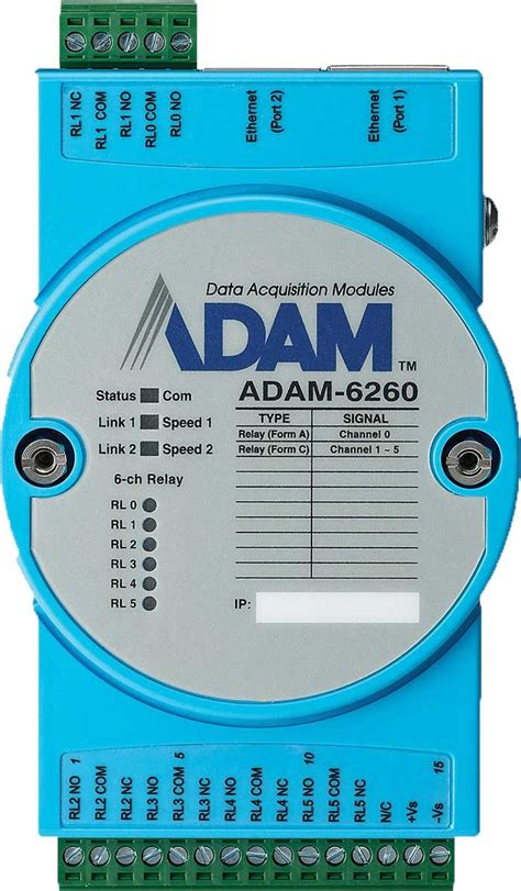 Adam 6260 6 Ch Relay Output Modbus Tcp Module Advantech Ae
