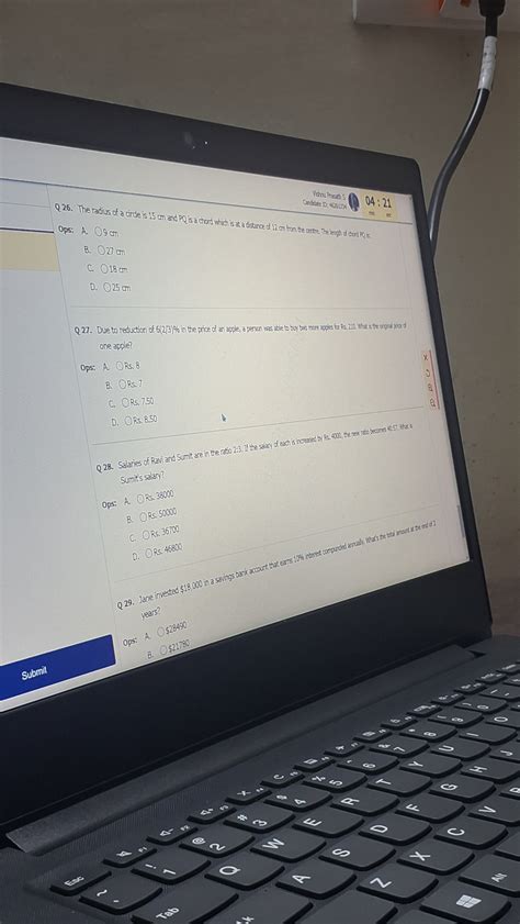 Submit Vishnu Prasath S Candidate Id 46251234 0421 Scc Q26 The Radius