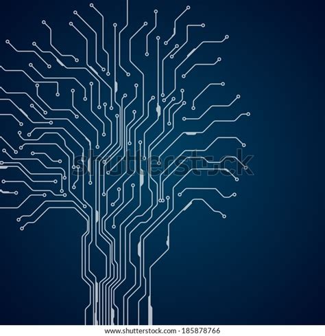 Circuit Board Tree Hi Tech Concept Background Stock Vector Royalty Free 185878766 Shutterstock