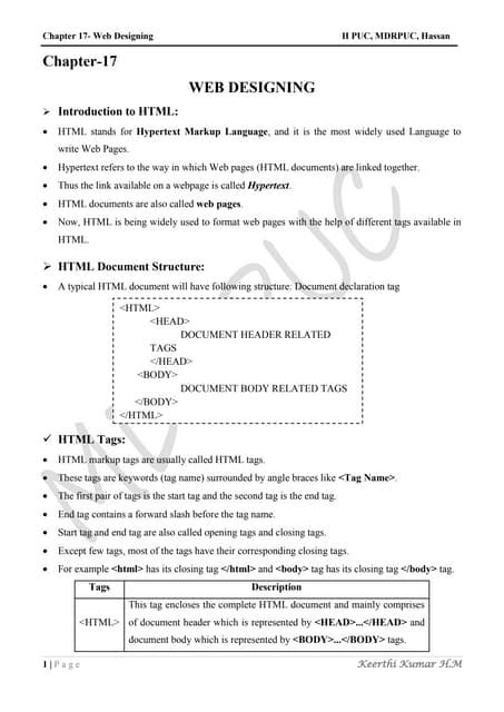 Introduction To The Basics Of Hypertext Markup Language Ppt