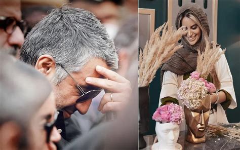 رونمایی پژمان جمشیدی از همسرش در خاکسپاری آتیلا پسیانی