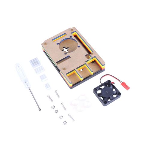 Raspberry Pi 4 Rainbow Acrylic Case Cooling Fan Included