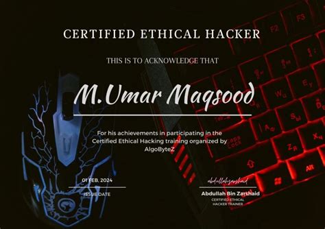 Muhammad Umar Maqsood On Linkedin Certifiedethicalhacker Algobytez Cybersecurity