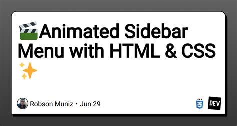 Animated Sidebar Menu With HTML CSS Html Css Css Social Media
