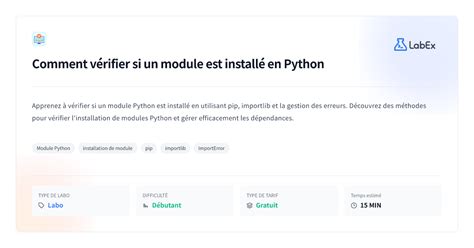 Comment Vérifier Si Un Module Est Installé En Python Labex