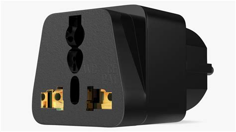 Electrical Plug Type H Adapter Black 3d Model 24 3ds Blend C4d