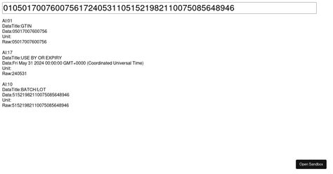 Barcode Parser Codesandbox