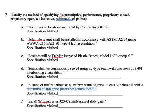 Solved Identify The Method Of Specifying Ie Prescriptive