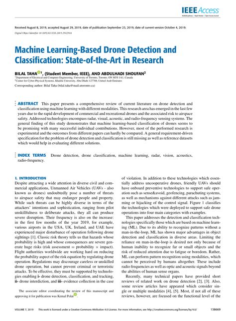 Pdf Machine Learning Based Drone Detection And Classification State