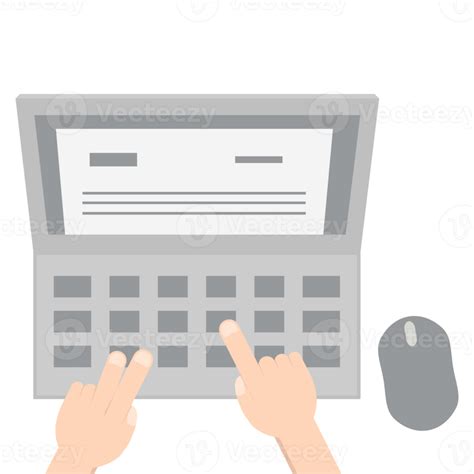 Hand Playing Laptop Typing Work Gadget Tech 22381149 PNG