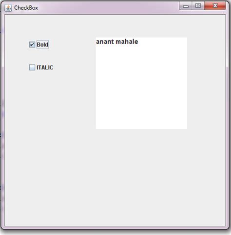 Java Programs Java Program With Swing Change Font As Bold Italic With Check Box