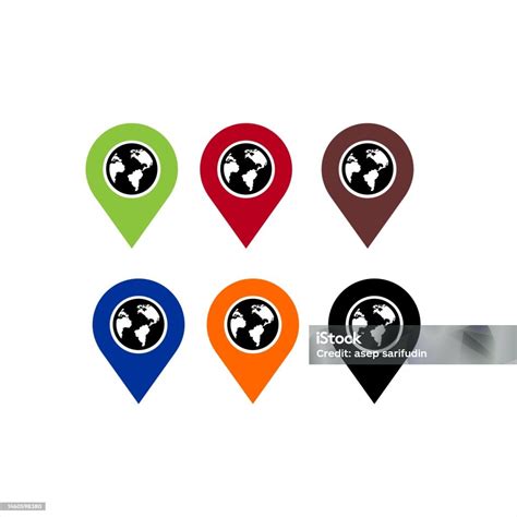 다채로운 지도 핀과 지구본 그림 로고와 벡터 아이콘 설정 0명에 대한 스톡 벡터 아트 및 기타 이미지 0명 겨냥 계획 Istock