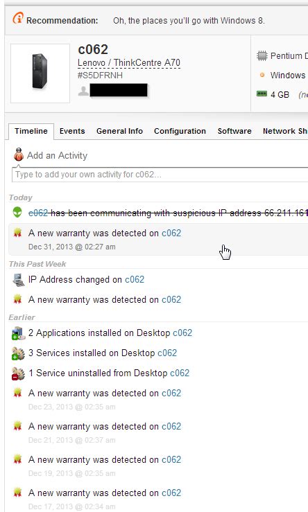 Multiple A New Warranty Was Detected Messages Spiceworks Support
