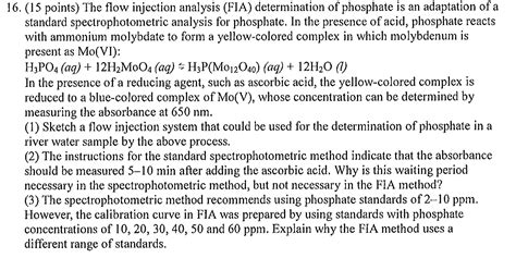 16 15 Points The Flow Injection Analysis Fia