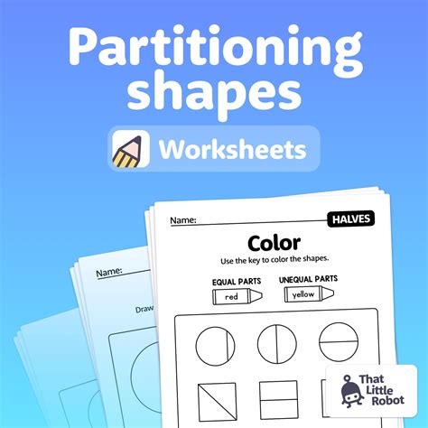Partitioning Shapes Worksheets That Little Robot