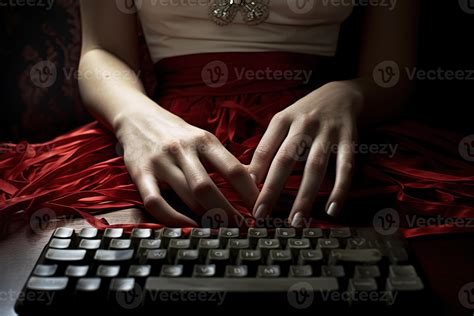 Closeup Of Female Hands Behind The Keyboard On Desk Technology 24084513 Stock Photo At Vecteezy