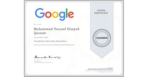 Muhammad Qassem On Linkedin Completion Certificate For Foundations Data Data Everywhere