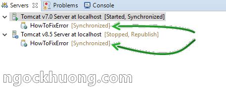 Lỗi Tomcat Several ports required by Tomcat Server at localhost are already