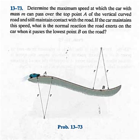 Solved Determine The Maximum Speed At Which The Car With Chegg