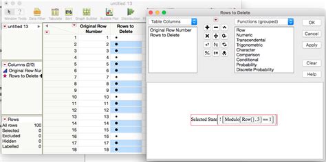 Solved How To Select Every Other And Third Row Jmp User Community