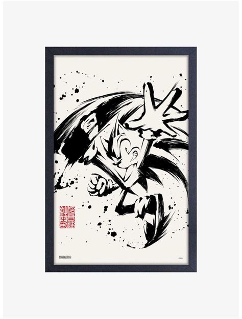 Sonic The Hedgehog Inked Sonic Framed Wood Wall Art Boxlunch Online Wall Art Wood Wall Art