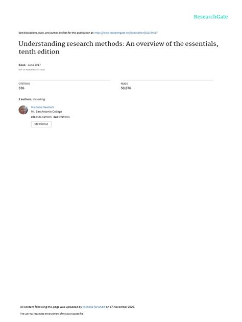 Understanding Research Methods An Overview Of The Download Free Pdf