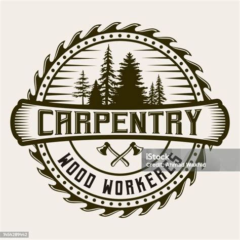 도끼 목공 나무 노동자 빈티지 로고 템플릿 배지 레이블 일러스트 레이 션 벡터 디자인 목재 공업에 대한 스톡 벡터 아트 및 기타 이미지 목재 공업 목재 건축자재 핸디