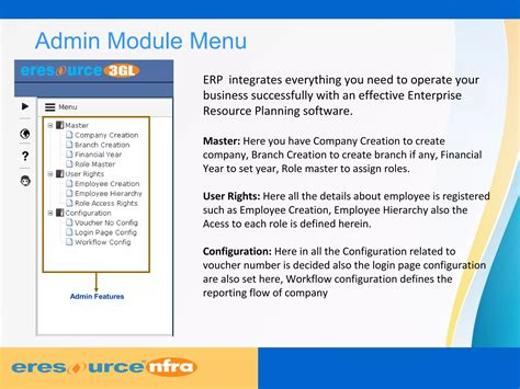 Admin Module Eresource 3gl Erperp For Transportation Ppt