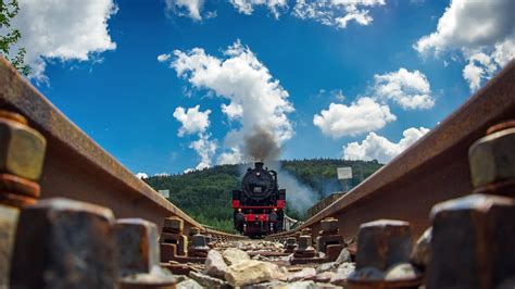 기차 트랙 도로 전면보기 배경 화면 1920x1080 배경 화면 다운로드