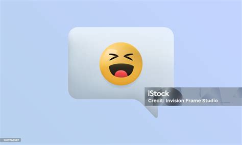 웃는 얼굴 이모티콘 아이콘입니다 소셜 미디어 앱 및 웹 디자인을위한 연설 거품에 대한 3d 웃음 이모티콘 벡터 일러스트 레이 션 3차원 형태에 대한 스톡 벡터 아트 및 기타