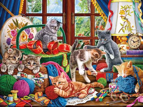Paws Gone Wild Cheerful Kittens 550 Pieces Ceaco Puzzle Warehouse